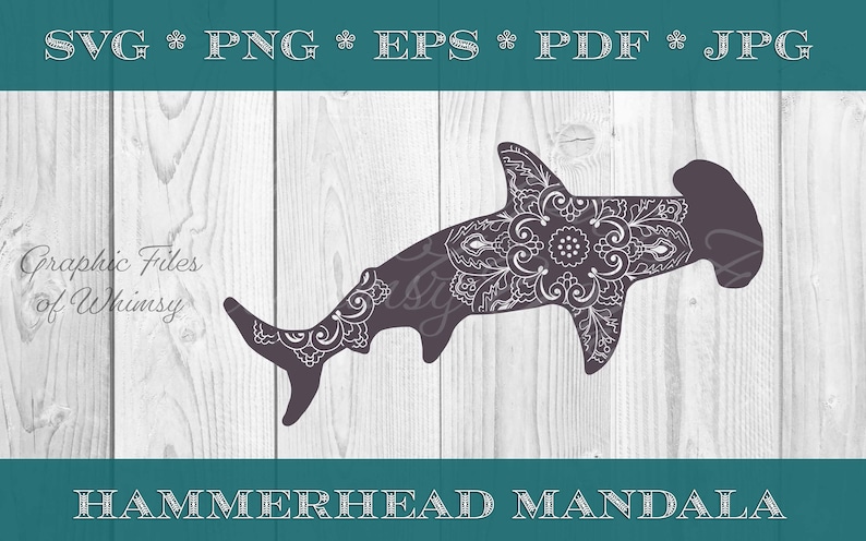 Hammerhead Shark Mandala SVG Zentangle Cut File Scalable - Etsy