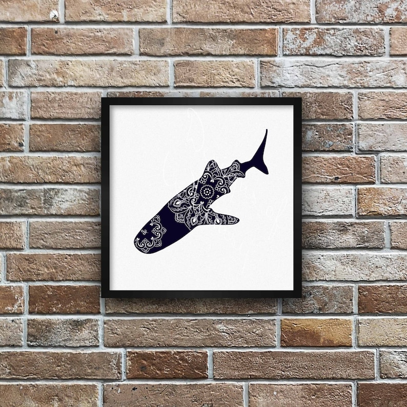 Whale Shark Mandala SVG Zentangle Cut File Scalable Vector - Etsy