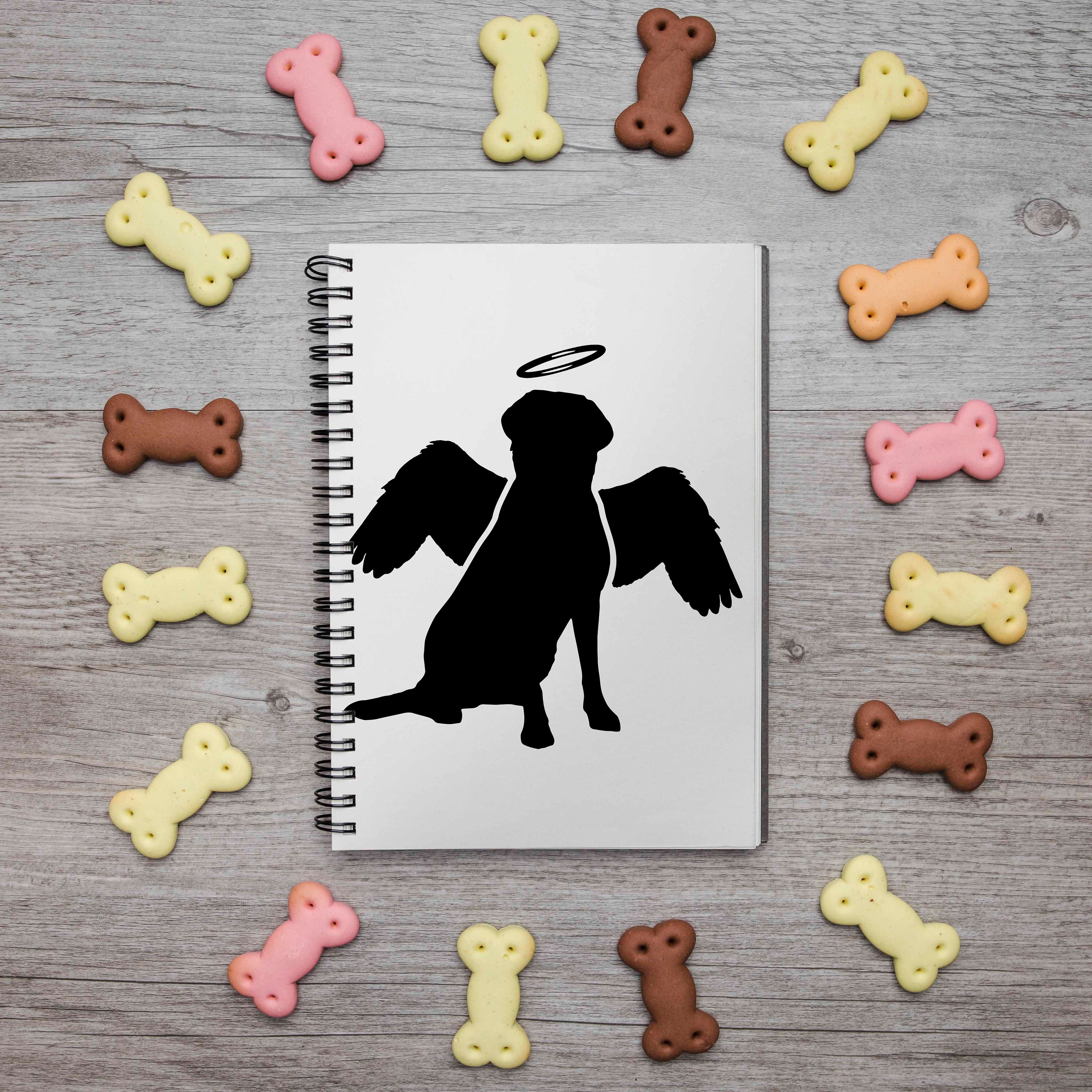 Lab Angel SVG Labrador Retriever Dog Wings Halo Silhouette Scalable ...
