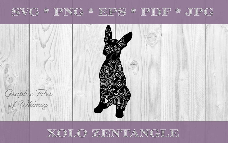 Xolo Mandala SVG Xoloitzcuintli Dog Zentangle Cut File Scalable Vector ...