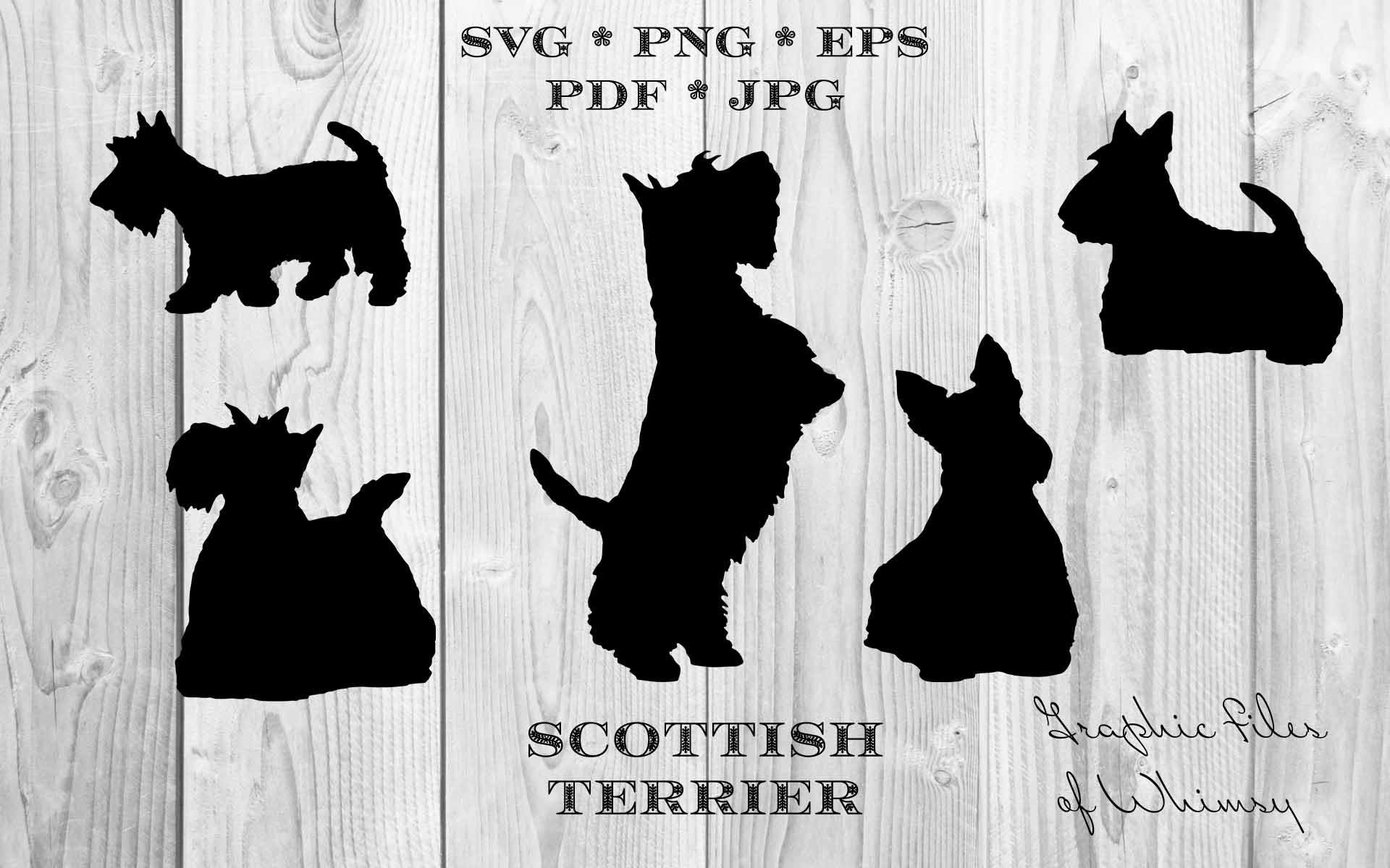 Scottie SVG Scottish Terrier Dogs Silhouette PNG JPG Pdf Eps Digital ...