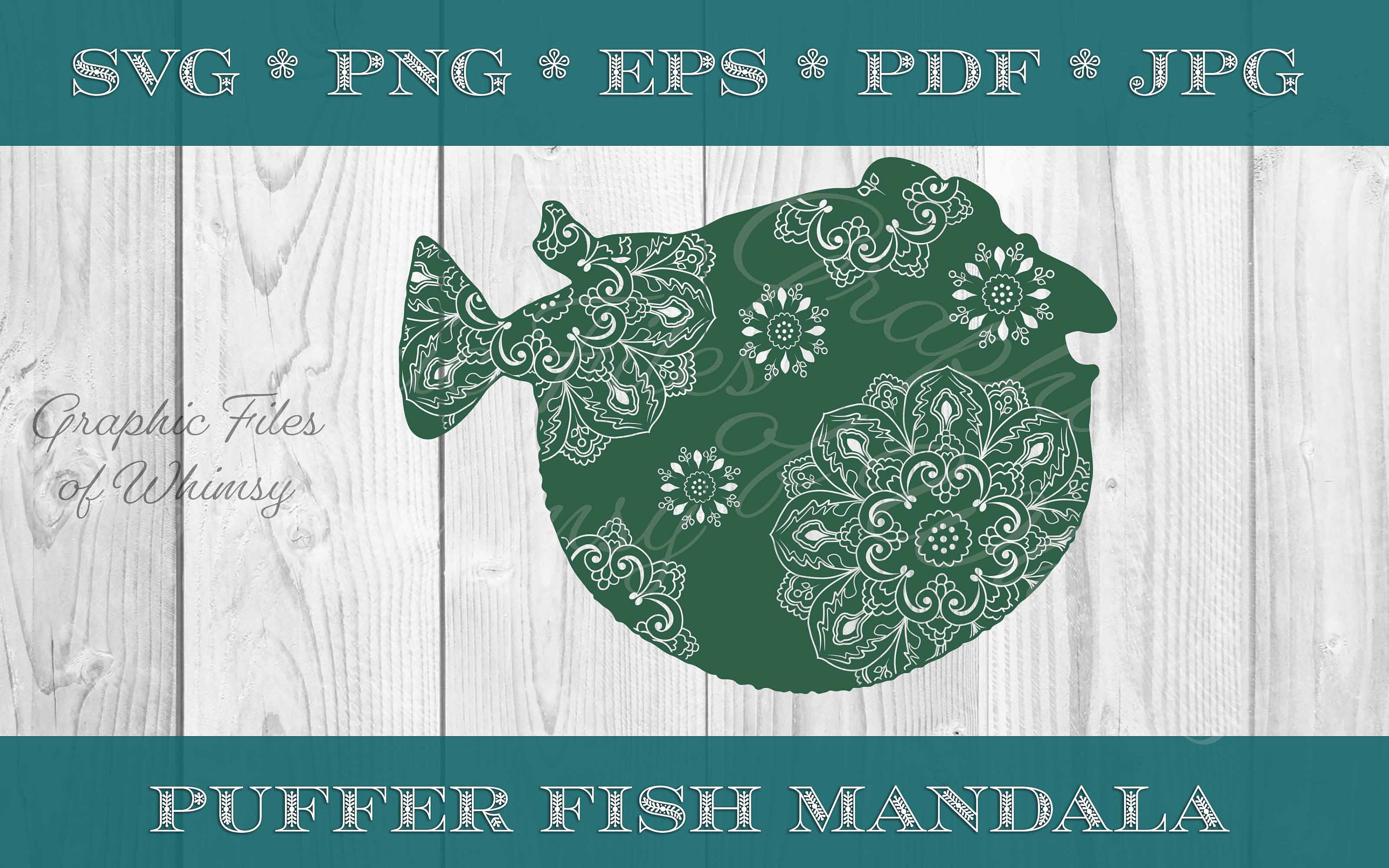 Pufferfish Mandala SVG Zentangle Cut File Scalable Vector - Etsy