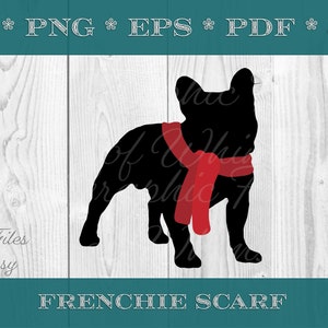Frenchie SVG - French Bulldog Scarf - Dog Clip Art - Etsy