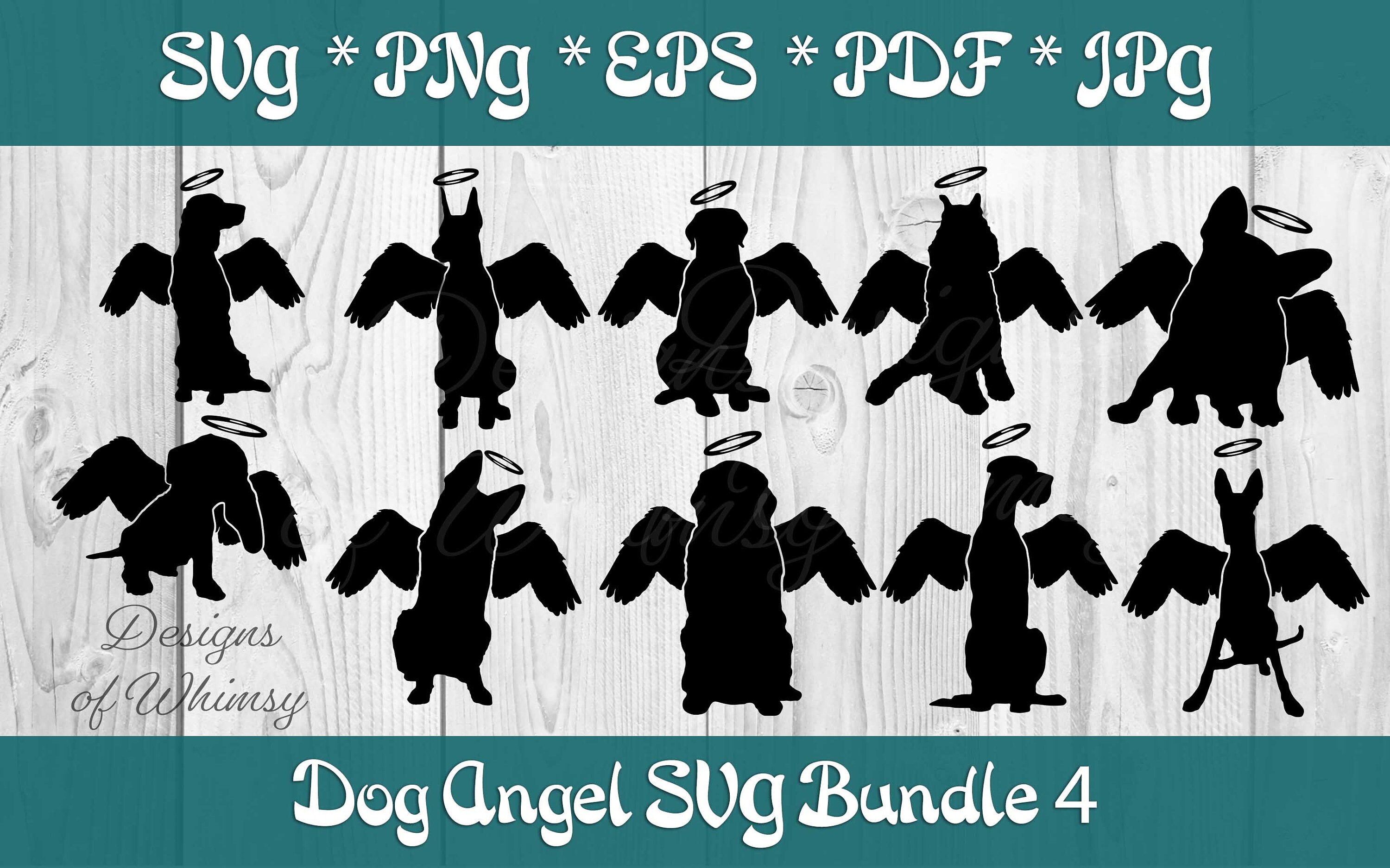 Dog Angel SVG Bundle Puppy Angel SVG Dog Angel Silhouette | Etsy