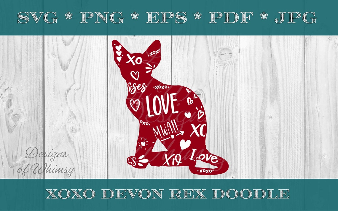 Devon Rex SVG Love Doodle SVG Cat Valentine's Day Clip - Etsy Australia