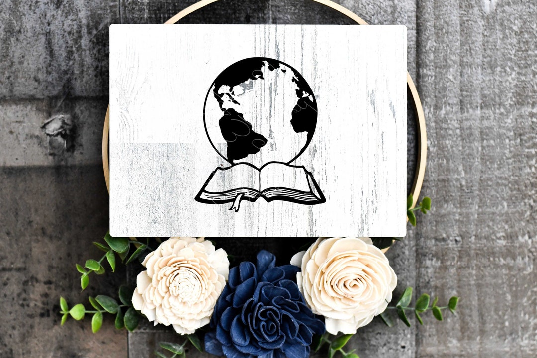 Earth SVG - Planet Earth and Book Sublimation - Geography Design - Etsy