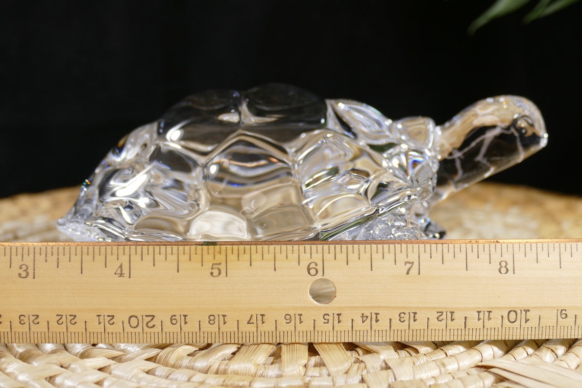 Crystal Turtle Figurine Clear Crystal Glass Textured Shell | Etsy