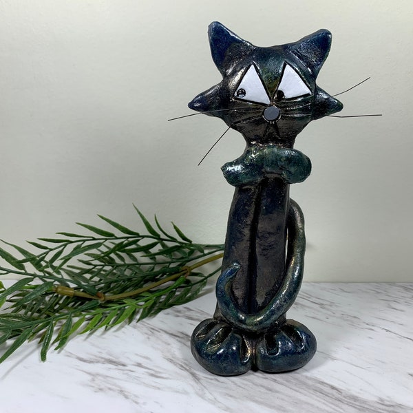 Raku Cat - Etsy