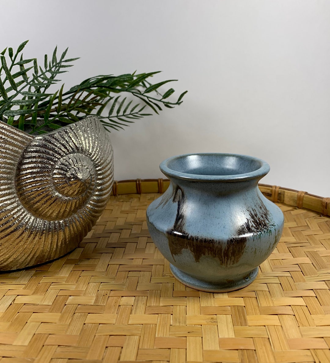 Vintage Blue Mountain Pottery Small Bowl or Vase in Slate Colour; Open ...