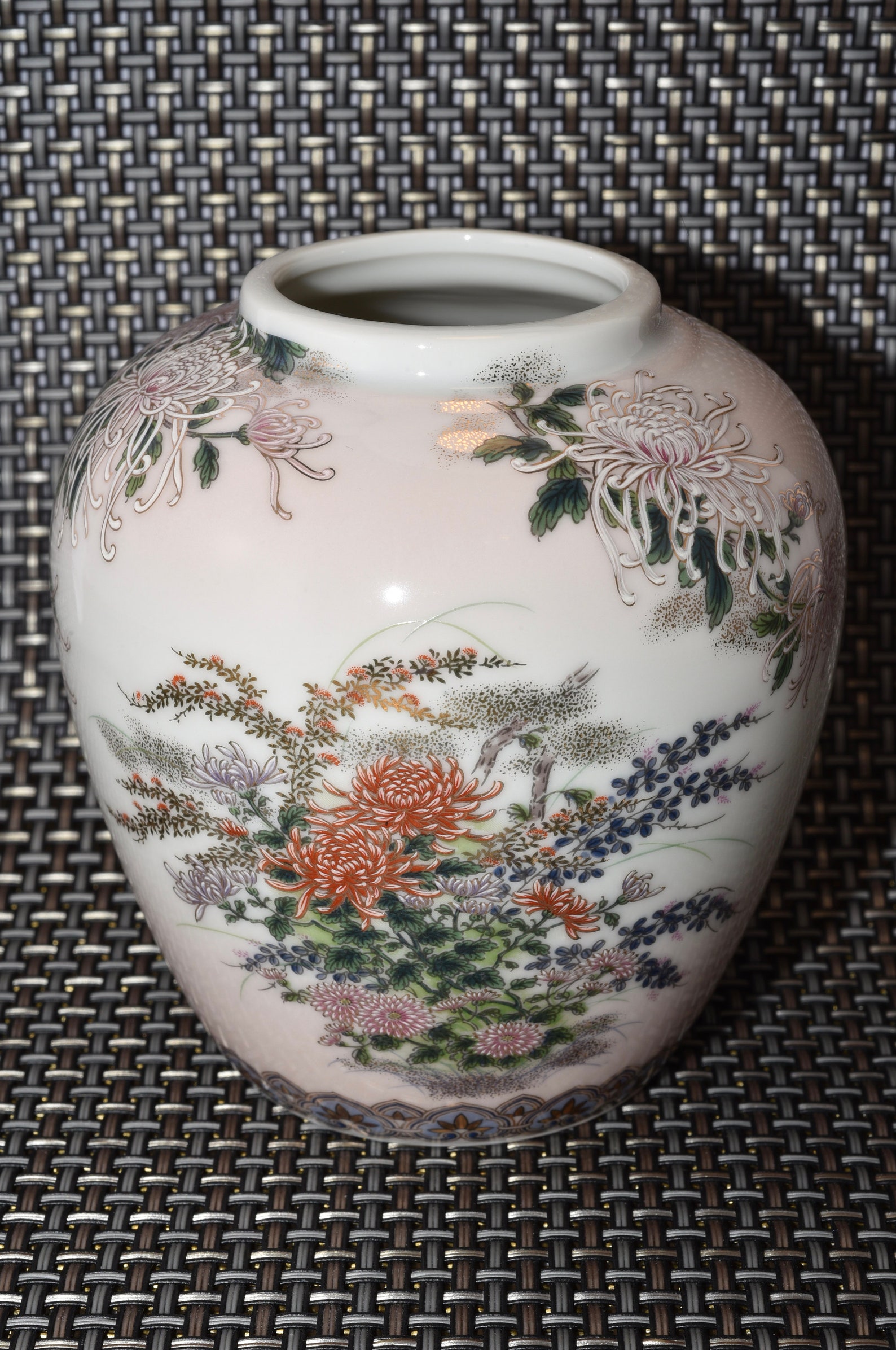 Vintage 4.25 Japanese Kyoto Vase Pink and Floral Design | Etsy