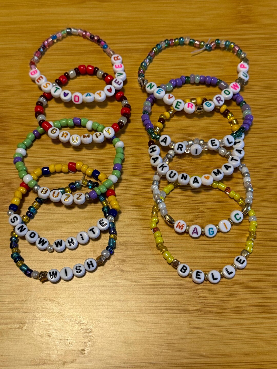 10 Pack Assorted Disney Inspired Friendship Bracelet Set- Trading- Cast Member Appreciation ...