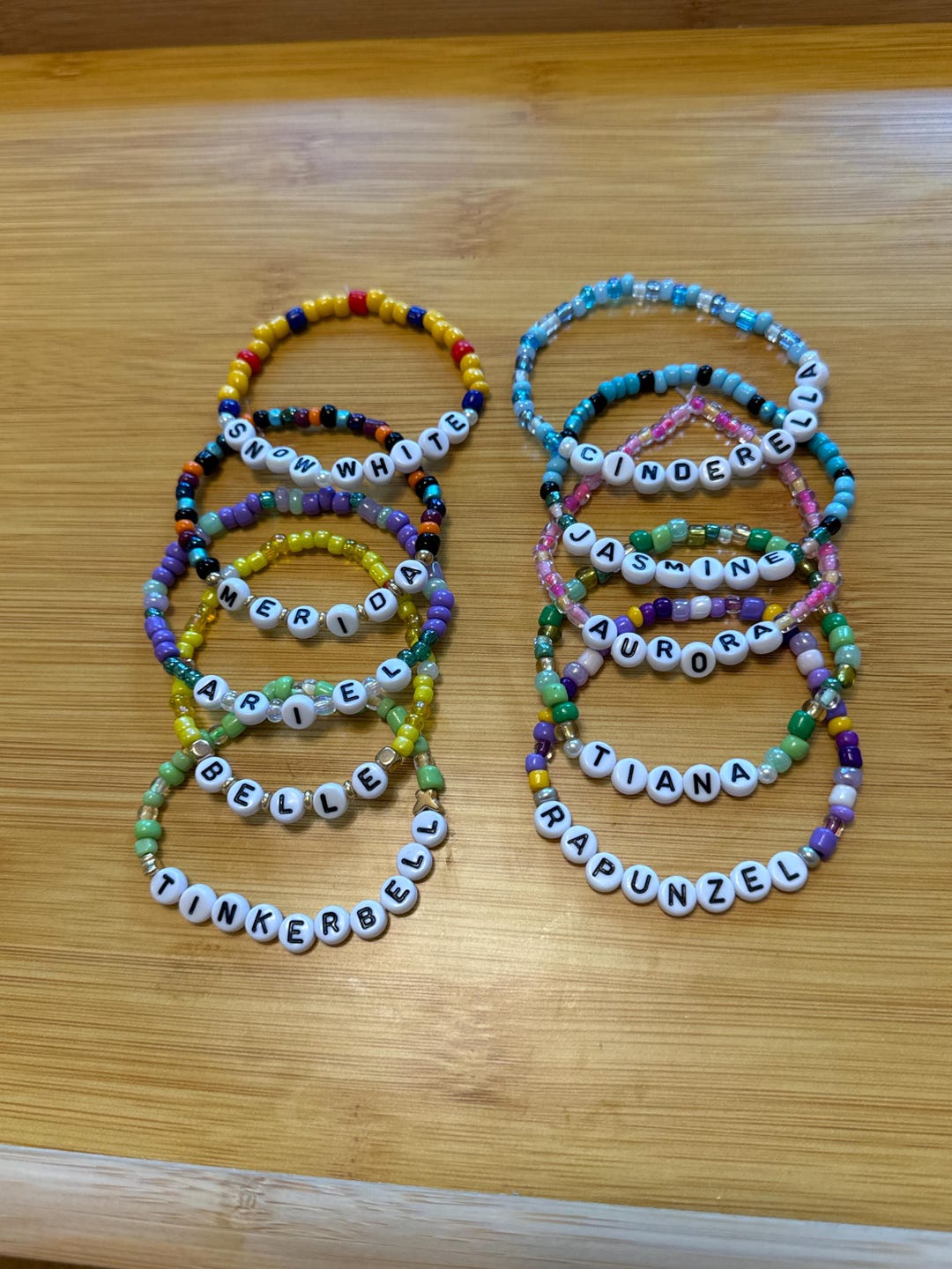 10 Pack Assorted Disney Princess Inspired Friendship Bracelet Set ...
