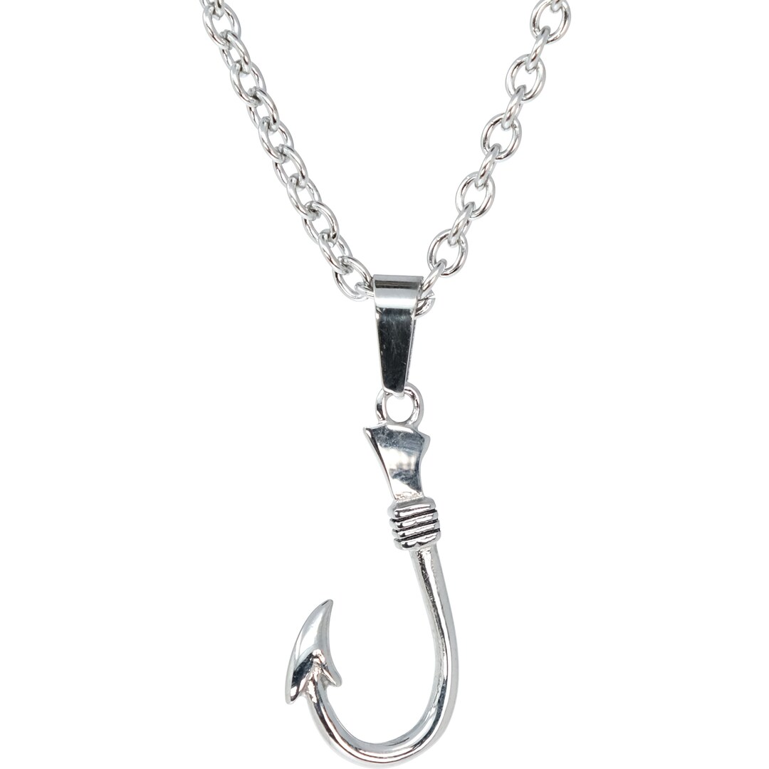 Lineman Hook Necklace Stainless Steel Hook Pendant, Sturdy Cable Chain ...
