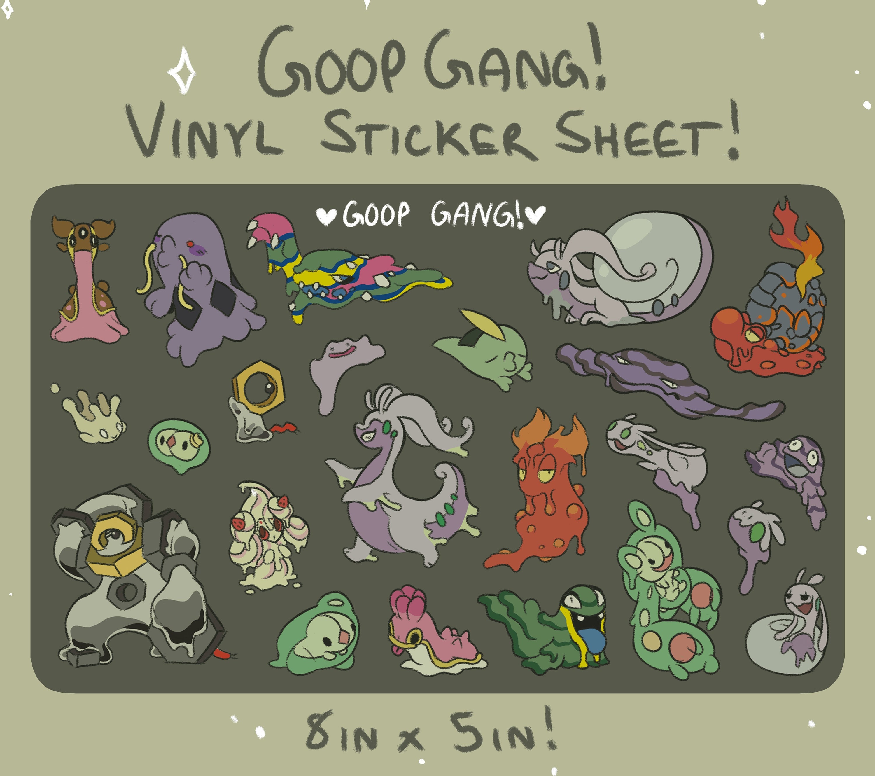Goop Gang Pokemon Vinyl Sticker Sheet - Etsy