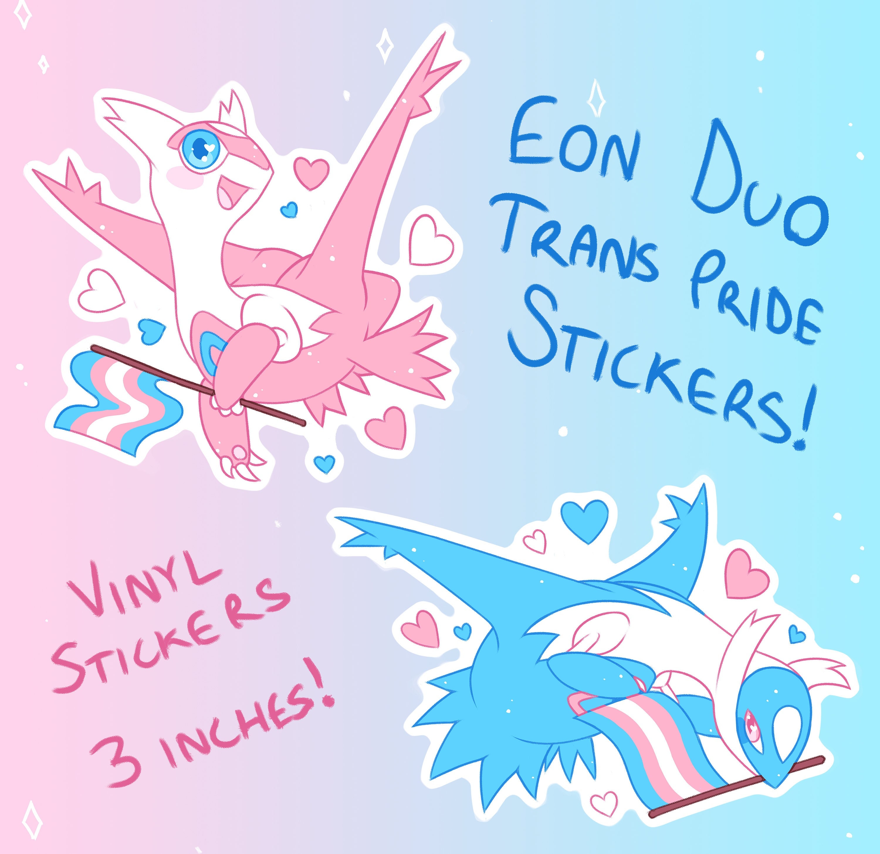 Trans Pride Pokemon Latios/latias Eon Duo Vinyl Stickers - Etsy