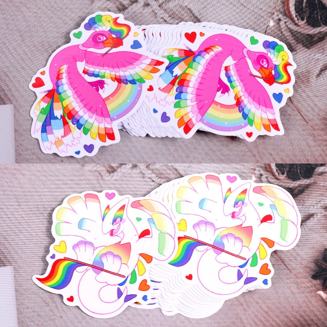 Pride Pokemon Ho-oh/lugia Tower Duo Vinyl Stickers - Etsy