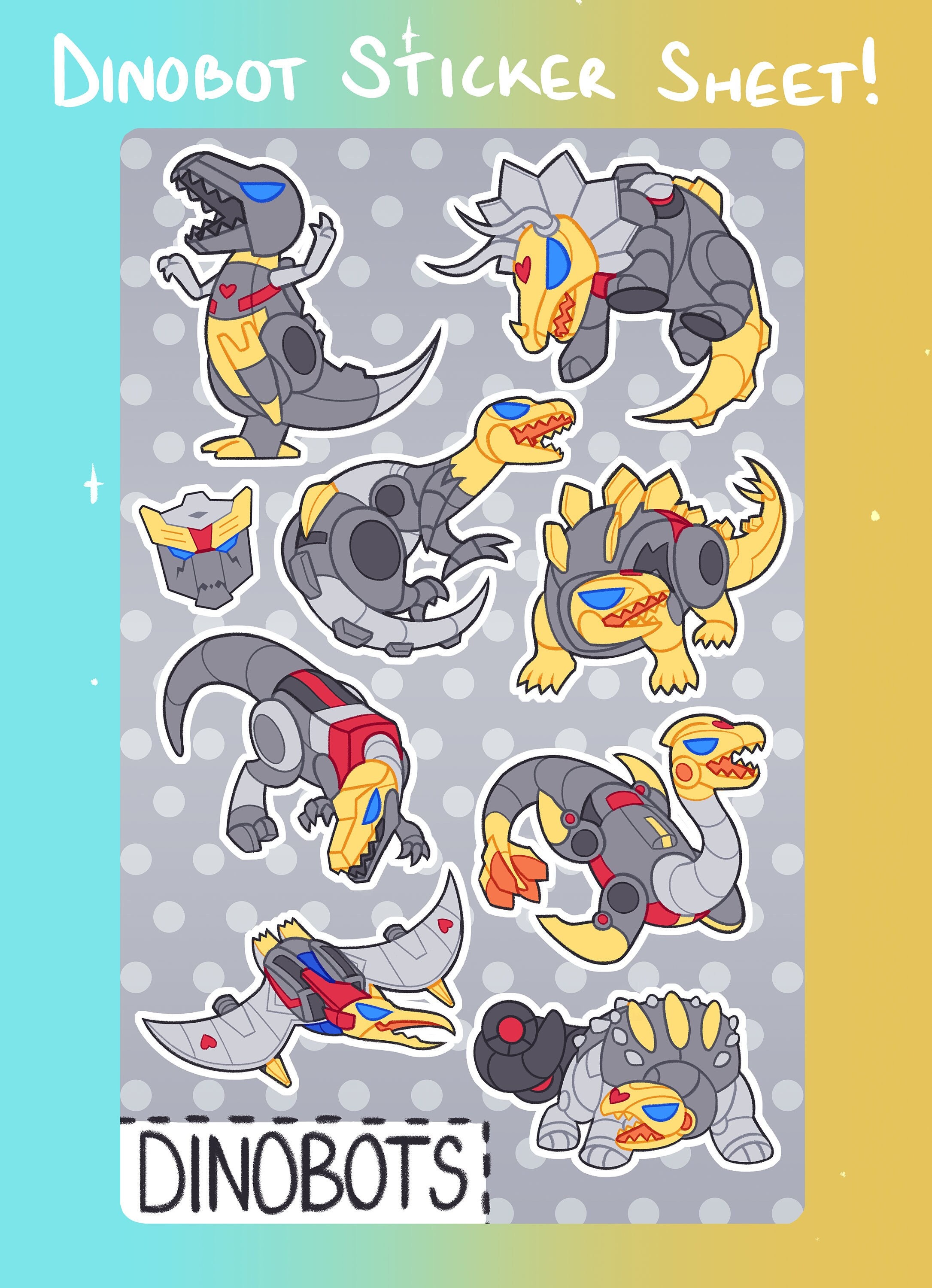 Transformers Dinobots Vinyl Sticker Sheet - Etsy