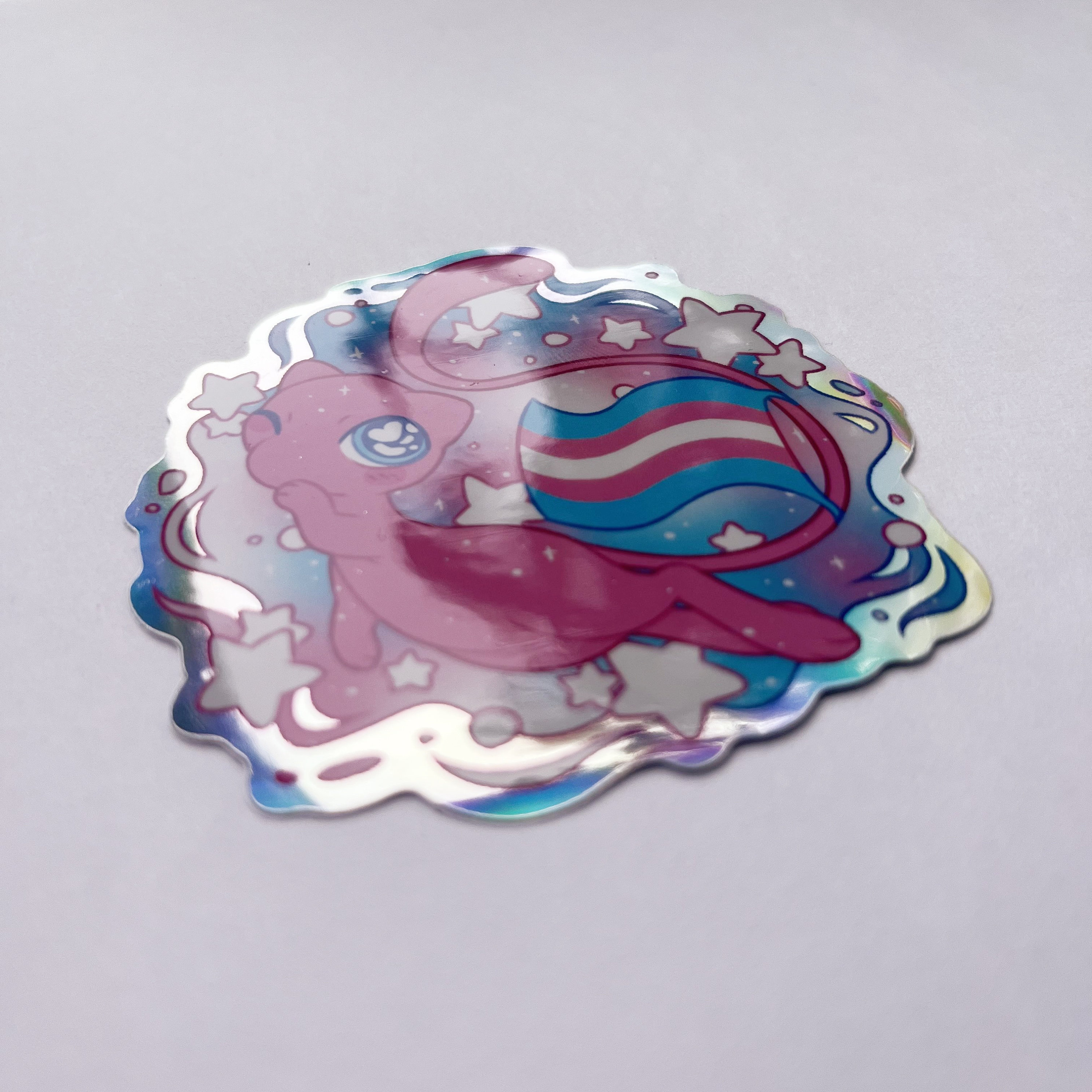 Trans Pride Pokemon Mew Holographic Sticker - Etsy