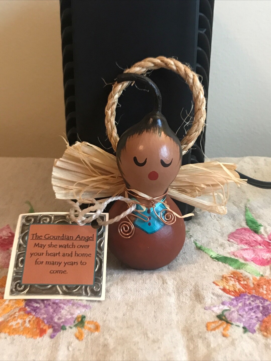 Native American Hand Painted Gourd Angel Ornament Signed by Artist JM ...