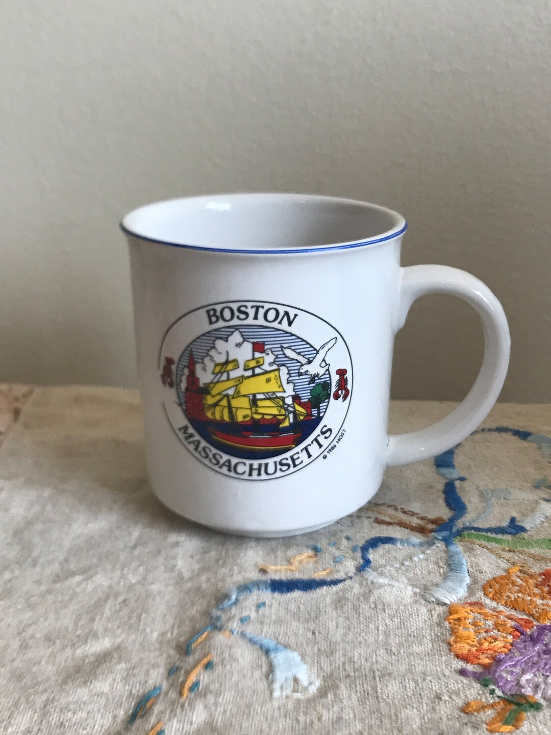 Vintage 1986 Boston Massachusetts Coffee Mug - Etsy