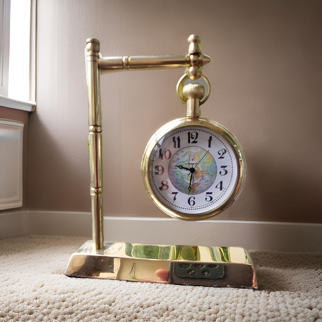 Vintage Brass Mechanical Clock Exquisite Design for Home & Office Décor ...