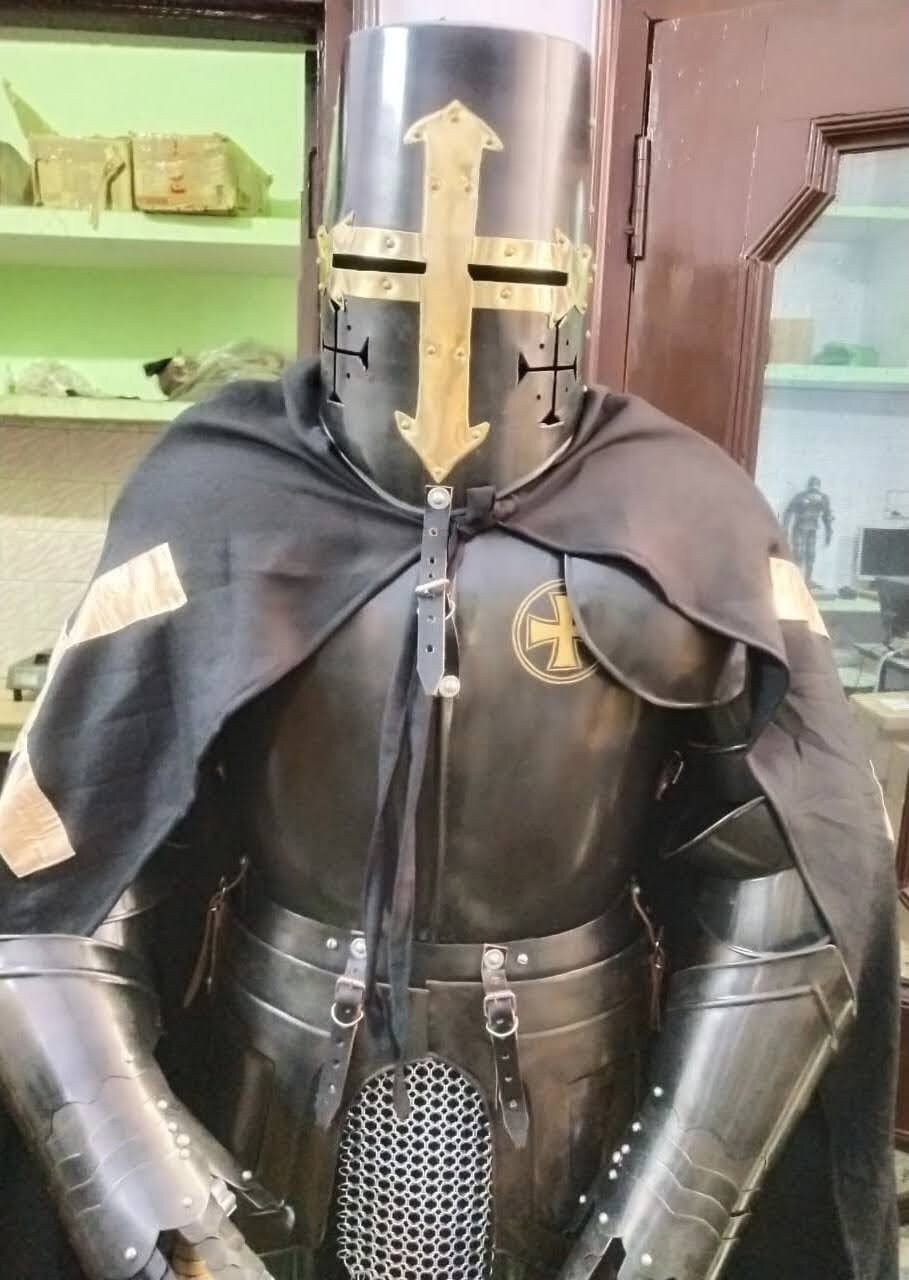 Medieval Templar Full Suit of Armor, Full Body Knight Armor Crusader ...