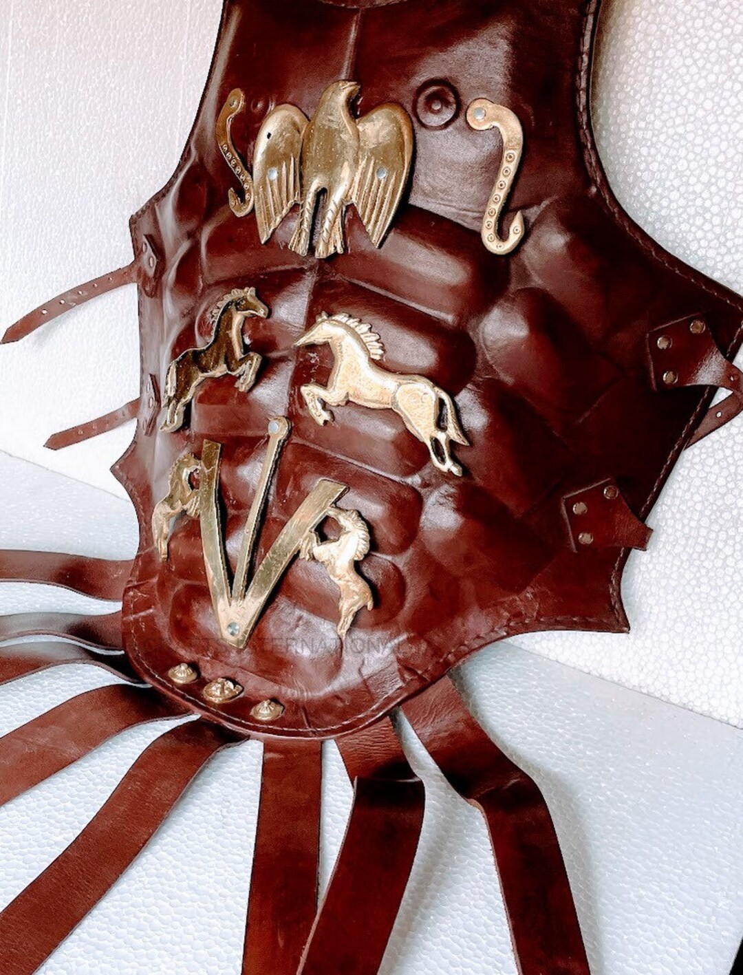 Medieval Men's Muscle Leather Body Armor Brown Roman Reenactment Armor ...