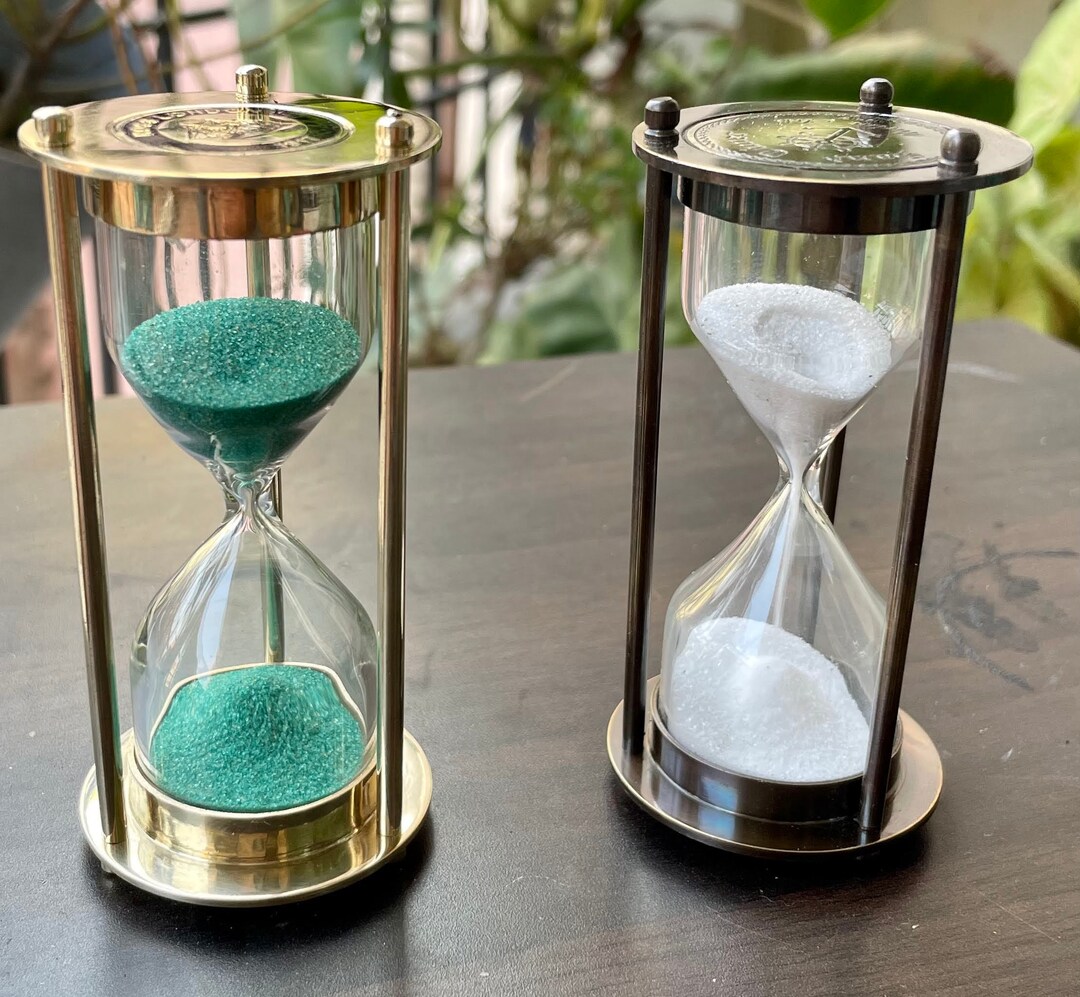 Vintage Brass Hourglass Table Hour Clock for Home Decor and Office ...