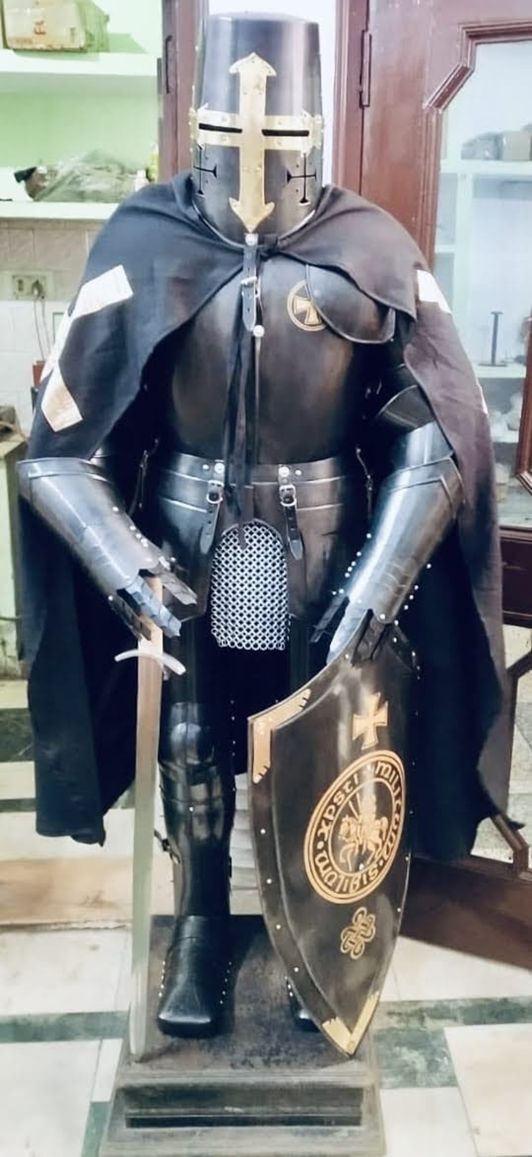 Medieval Templar Full Suit of Armor, Full Body Knight Armor Crusader ...