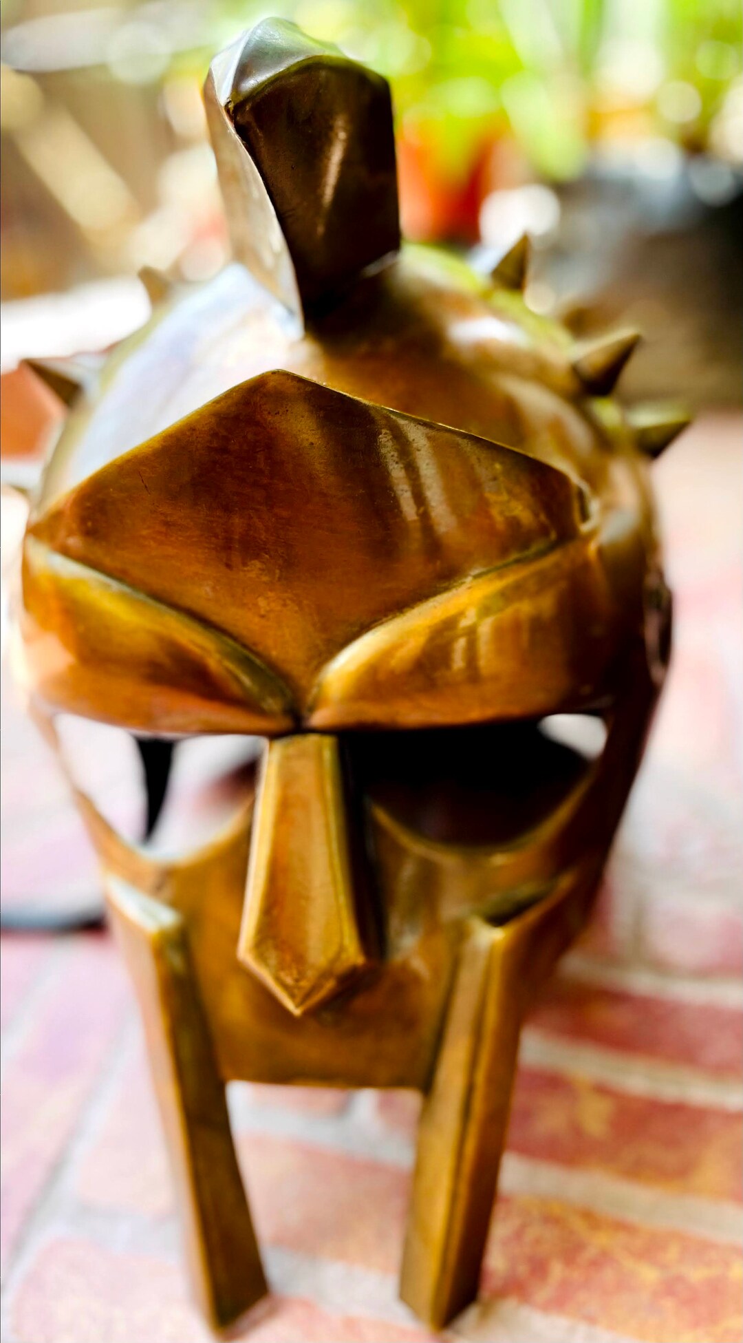 Medieval Vintage Golden Gladiator Helmet, Maximus Decimus Armor Helmet ...