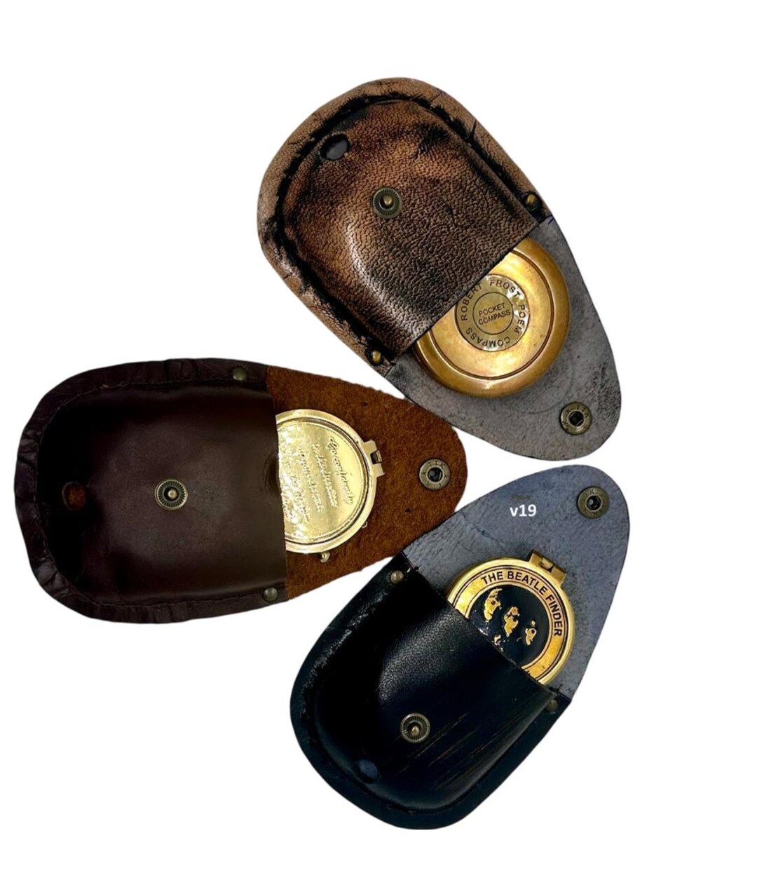 Set of 3 Brass Compasses Engraved Brass Compass, Brass Poem Compass ...