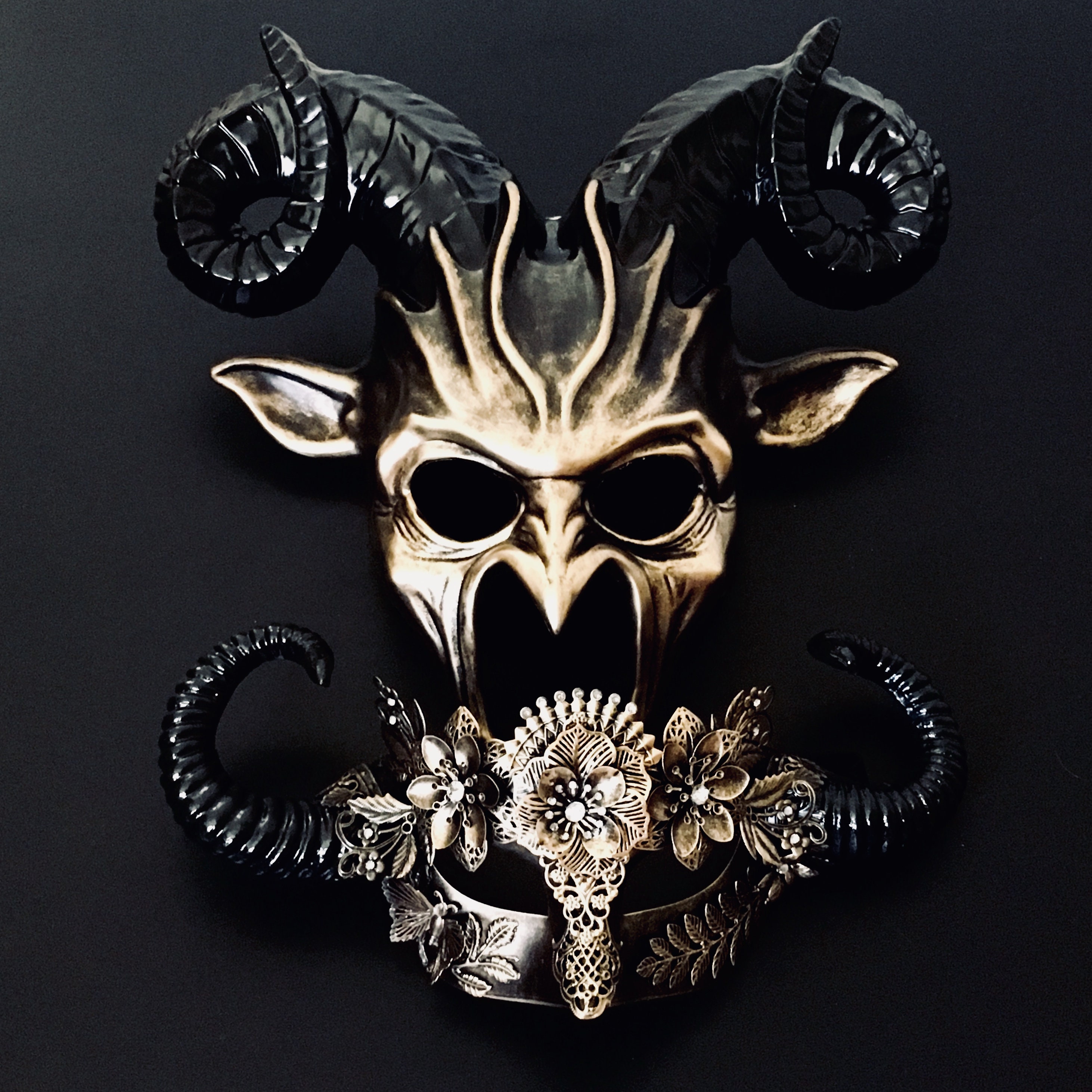 Black Masquerade MaskWomen Animal Horns Mask Halloween Mask | Etsy