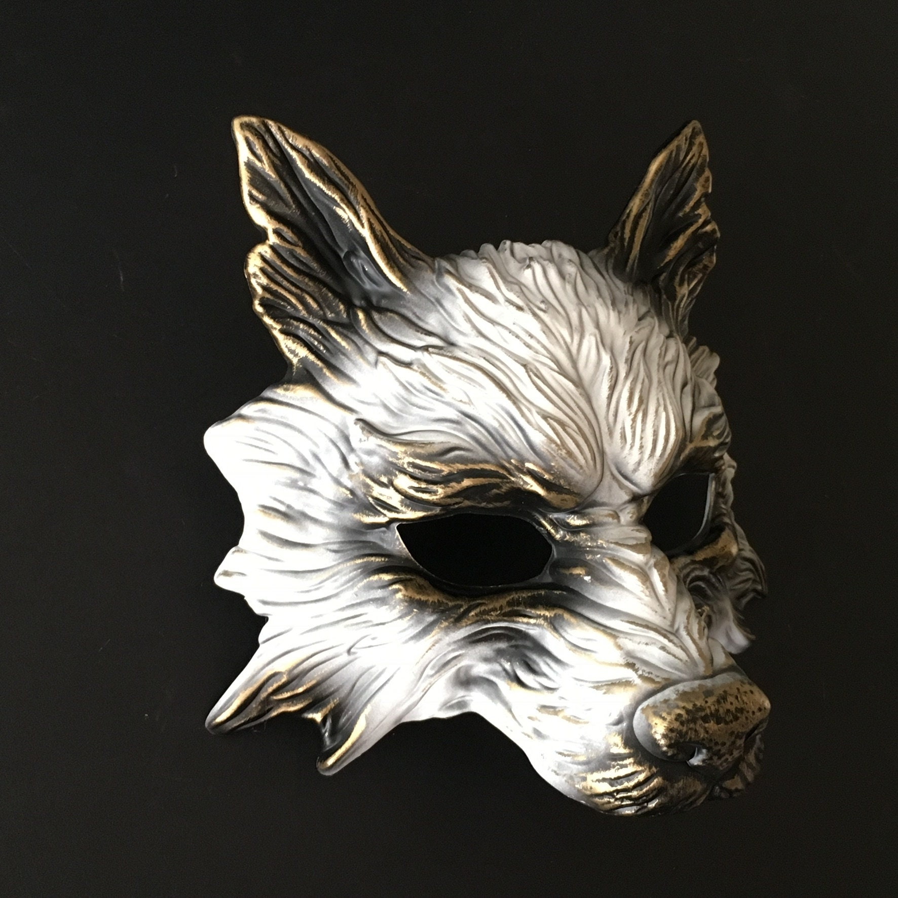 Black White Masquerade Mask Wolf Mask Halloween Mask Animal | Etsy