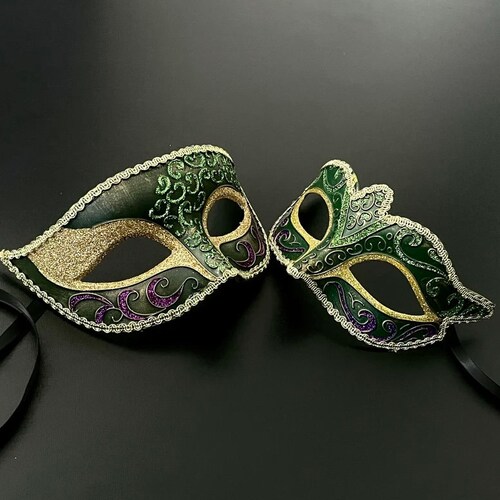 Green Masquerade Mask Women Feather Mask Ball Party Mask - Etsy