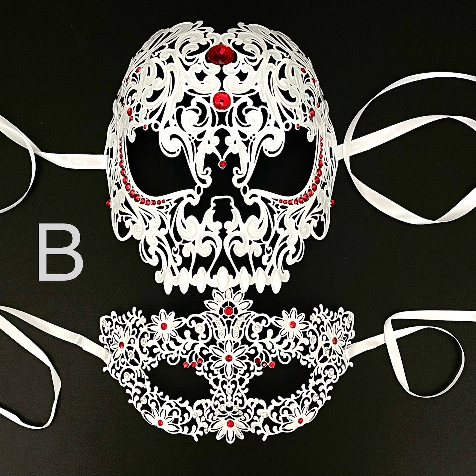 White Masquerade Mask White Skull Mask Women Mask Metal - Etsy