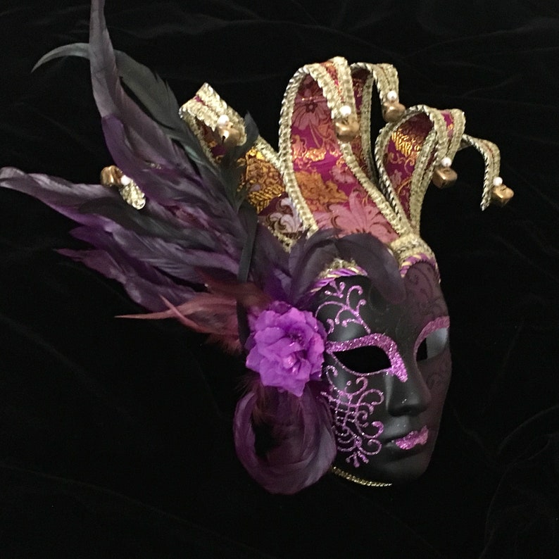 Purple Masquerade Mask Women Feather Mask Women Halloween - Etsy