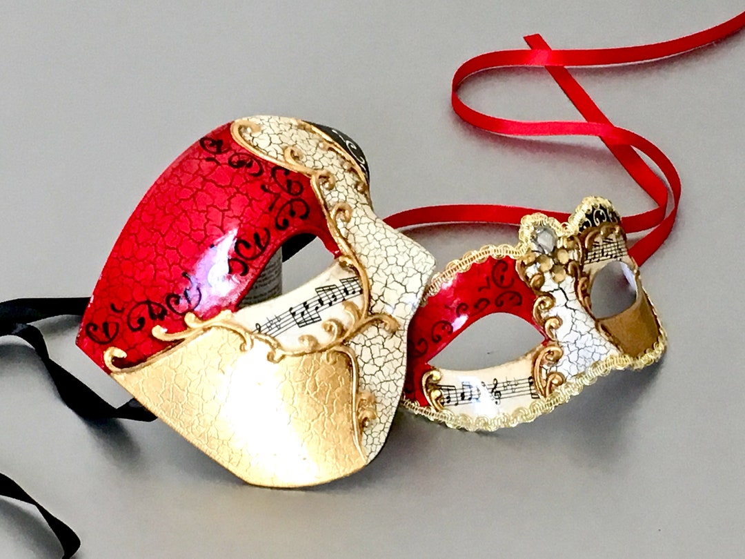 Red Gold Masquerade Mask, Women Mask, Ball Mask, Party Mask, Wedding ...