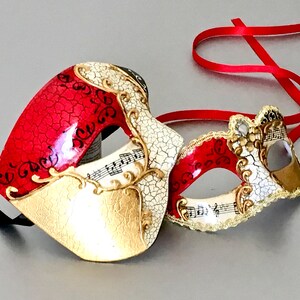 Red Gold Masquerade Mask, Women Mask, Ball Mask, Party Mask, Wedding ...