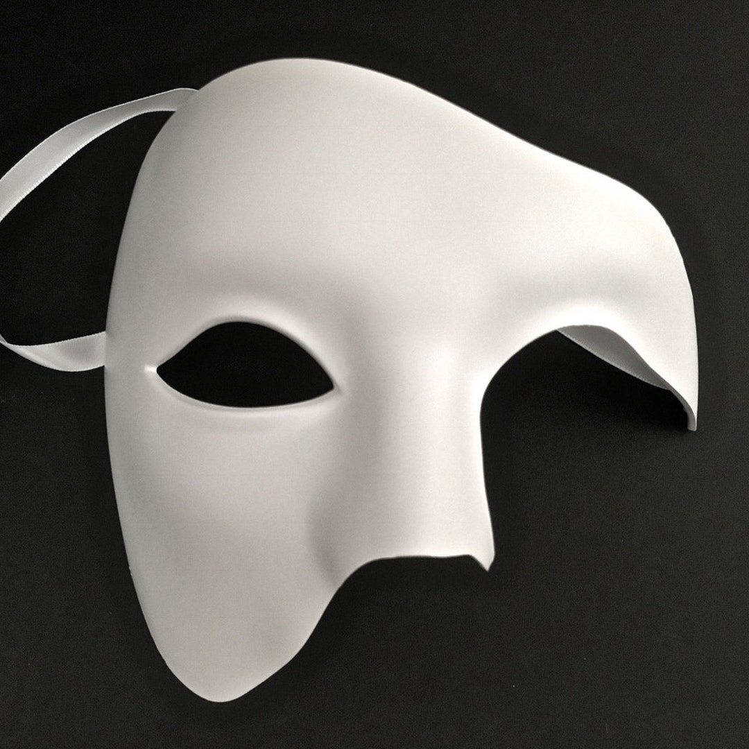 Blank White Masquerade Mask, DIY Half Face Mask - Etsy