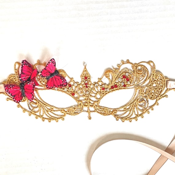 Gold Masquerade Mask Lace Mask Women Lace Mask Ball Party - Etsy
