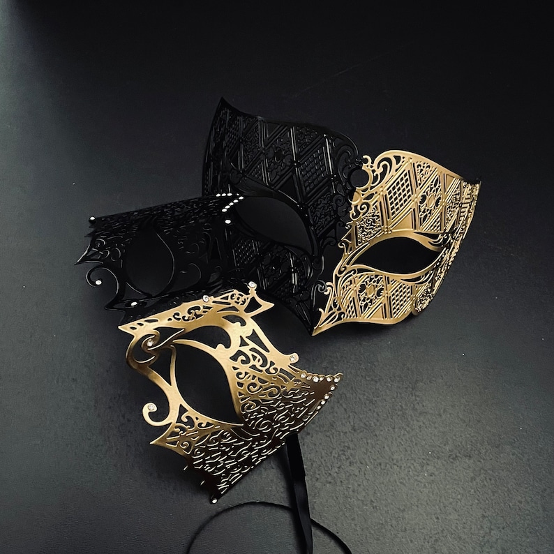 Black Gold Masquerade Mask, Halloween Mask, Eye Mask, Halloween Mask ...