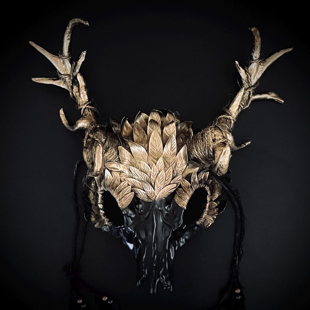 Shaman Skull Headdress: Ancestral Halloween Party Headpiece - Etsy