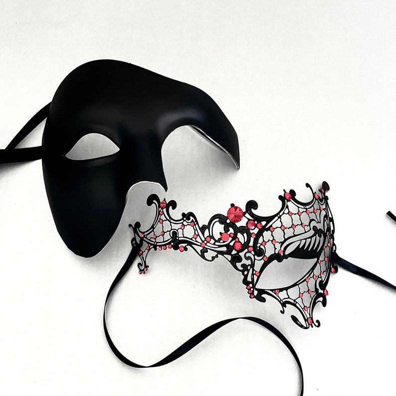 Black Masquerade Mask Black Phantom Mask Women Mask Ball - Etsy