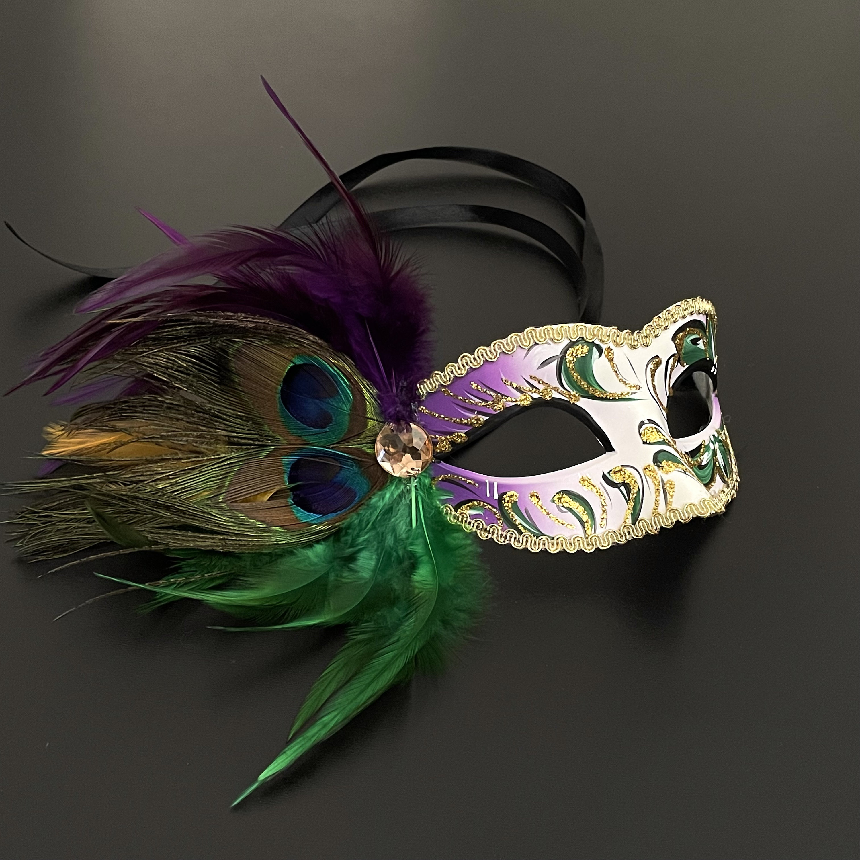 Mardi Gras Masquerade Mask, Women’s Mask, Feathers Mask, Anniversary ...