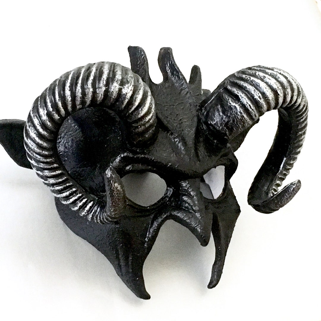 Black Horned Masquerade Mask: Halloween Evil Animal Mask - Etsy