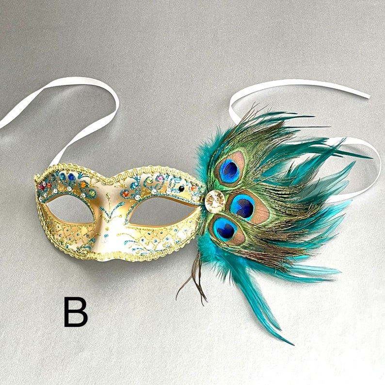 Mardi Gras Masquerade Mask Feather Mask Mask for Women - Etsy