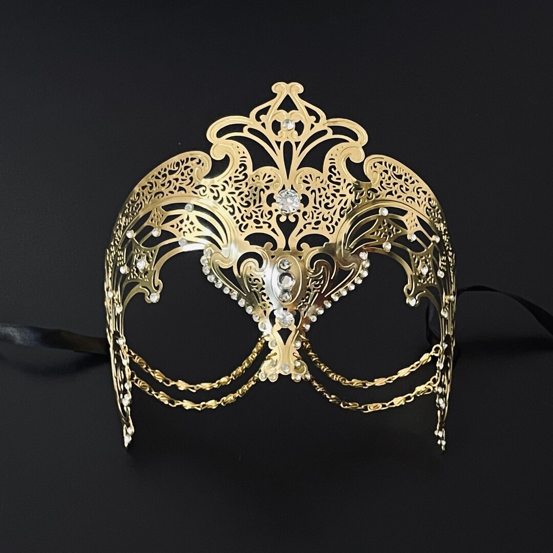 Gold Masquerade Mask, Metal Mask, Wedding Mask, Ball Party Mask ...
