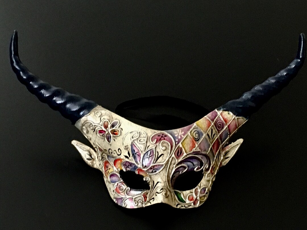 Black Masquerade Mask Animal Horns Women Mask Halloween - Etsy