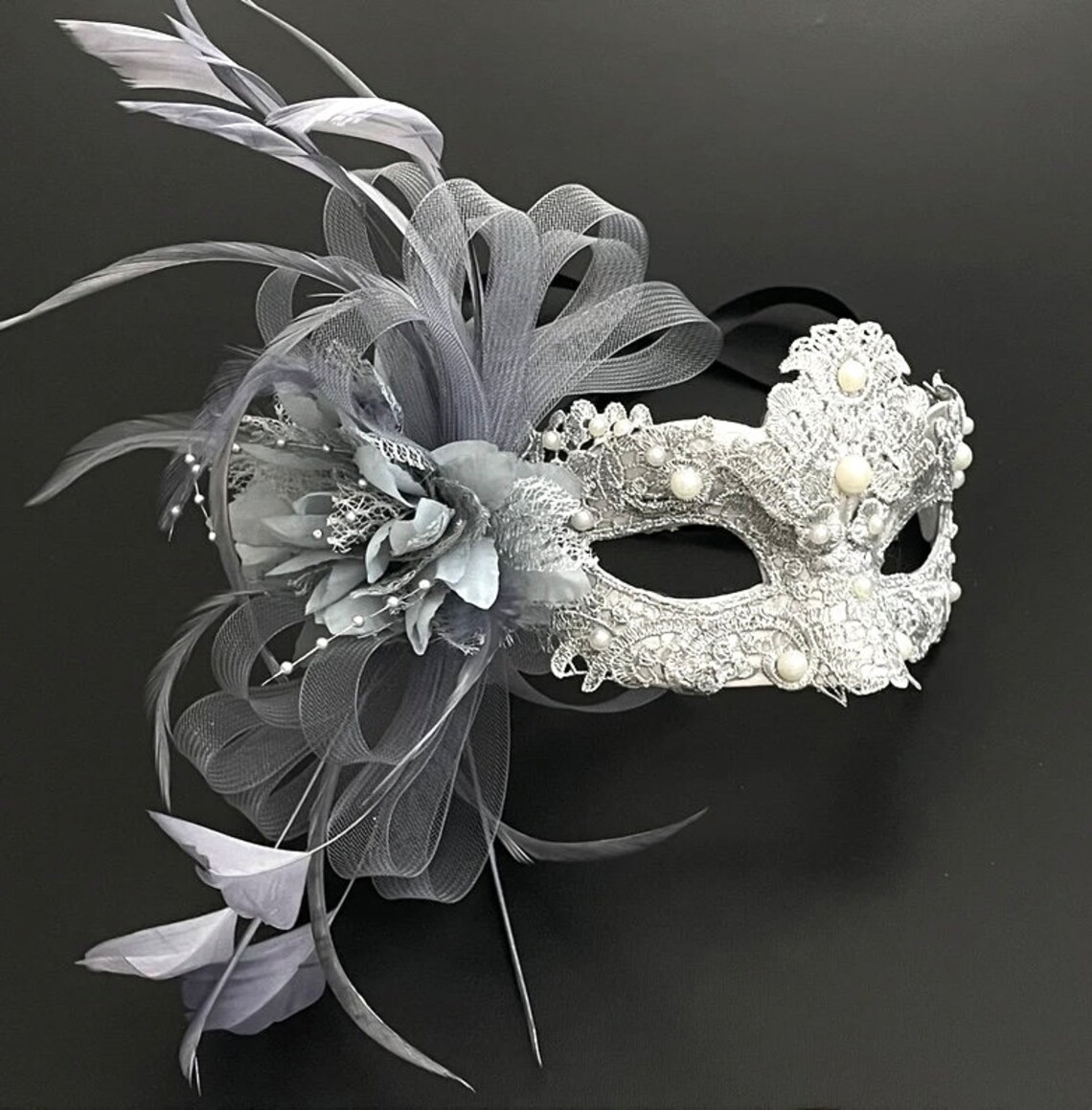 Silver Floral Masquerade Mask: Women's Party Mask - Etsy