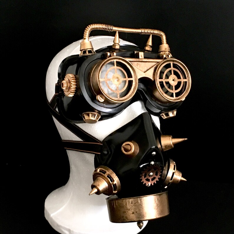 Black Gold Gas Mask Respirator Halloween Costume Mask | Etsy